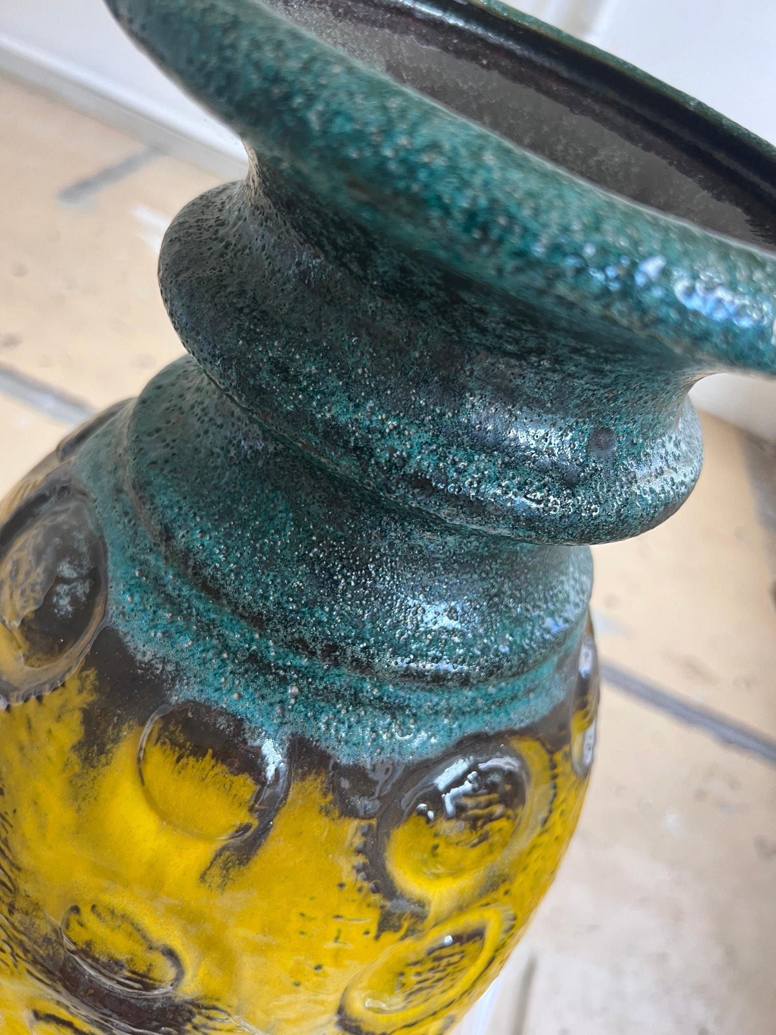 Yellow Fat Lava Floor Vase From Carstens Keramik - Etsy