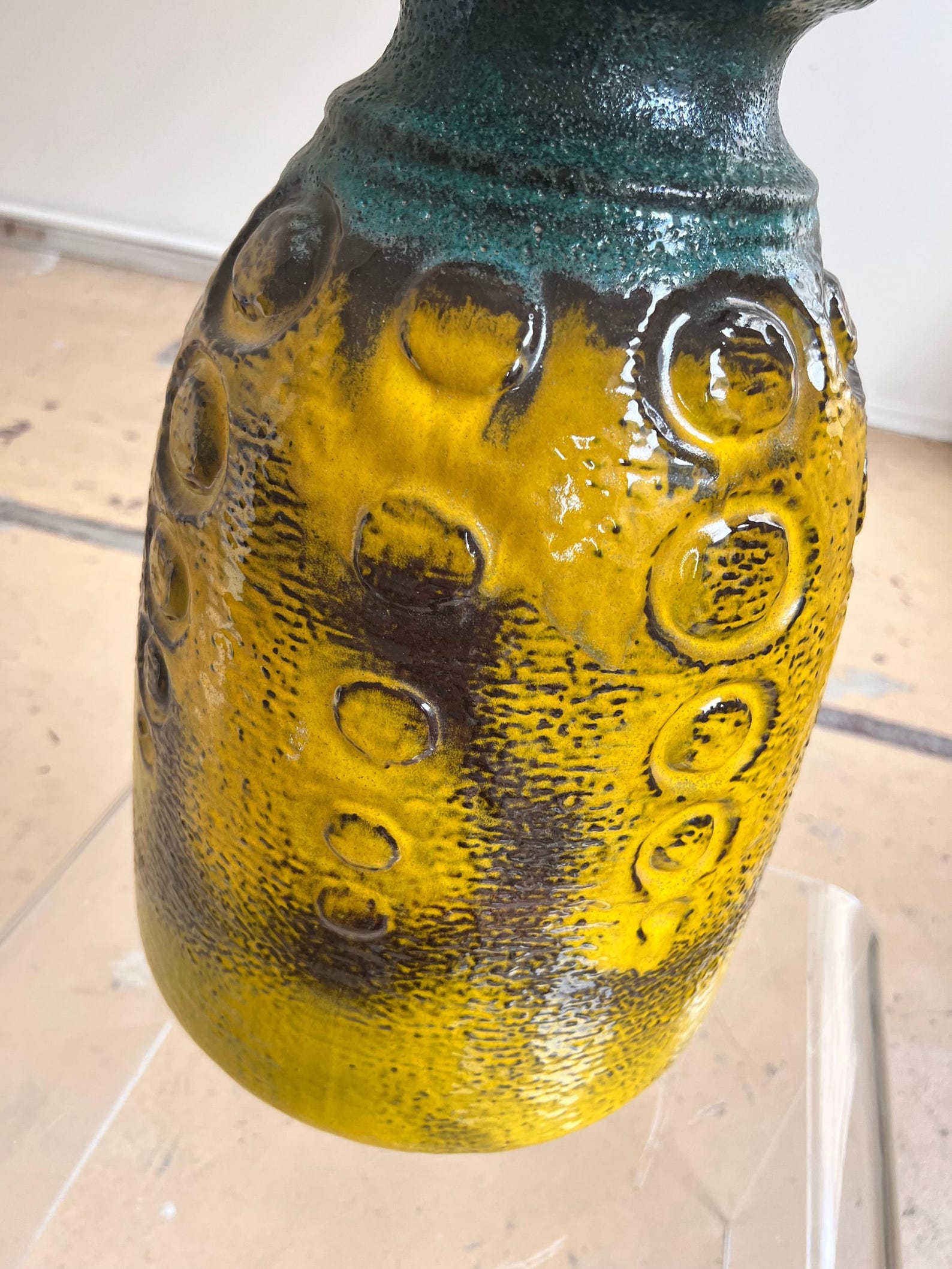 Yellow Fat Lava Floor Vase From Carstens Keramik - Etsy