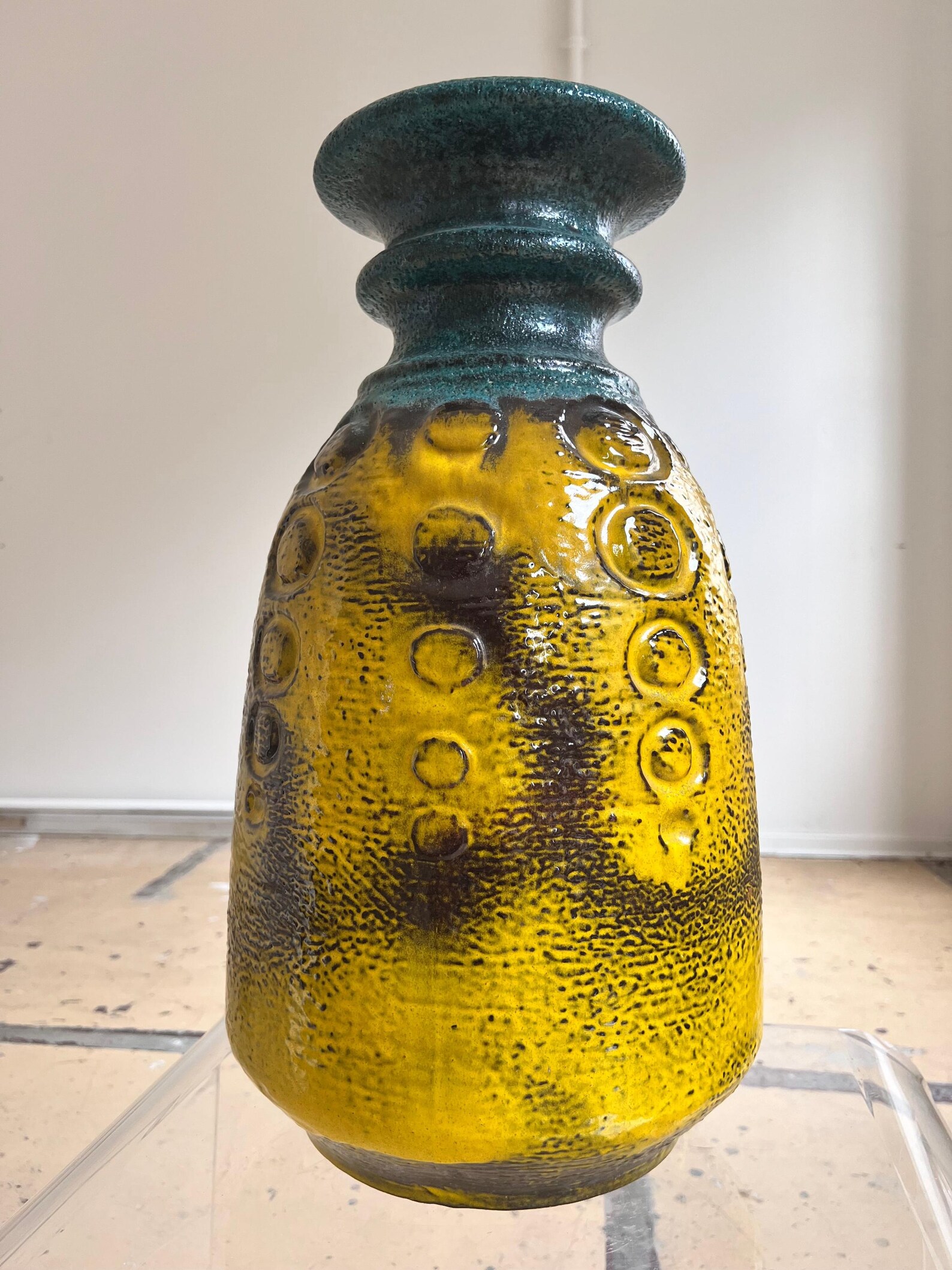 Yellow Fat Lava Floor Vase From Carstens Keramik - Etsy