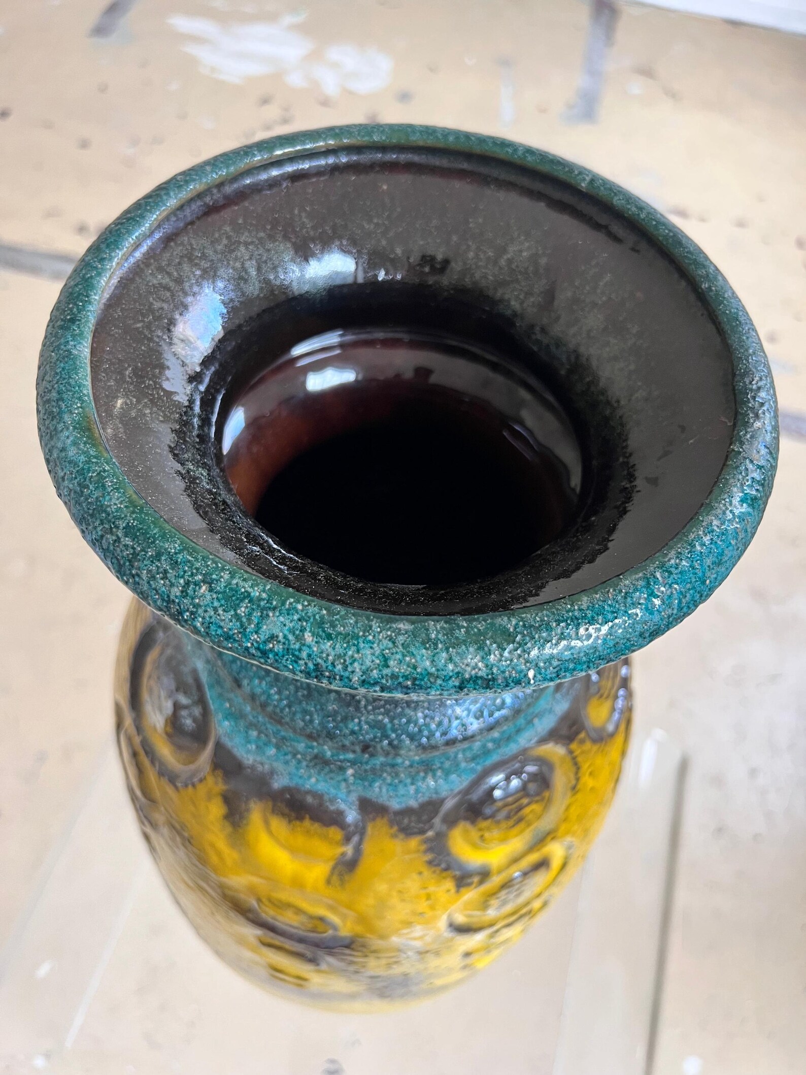 Yellow Fat Lava Floor Vase From Carstens Keramik - Etsy