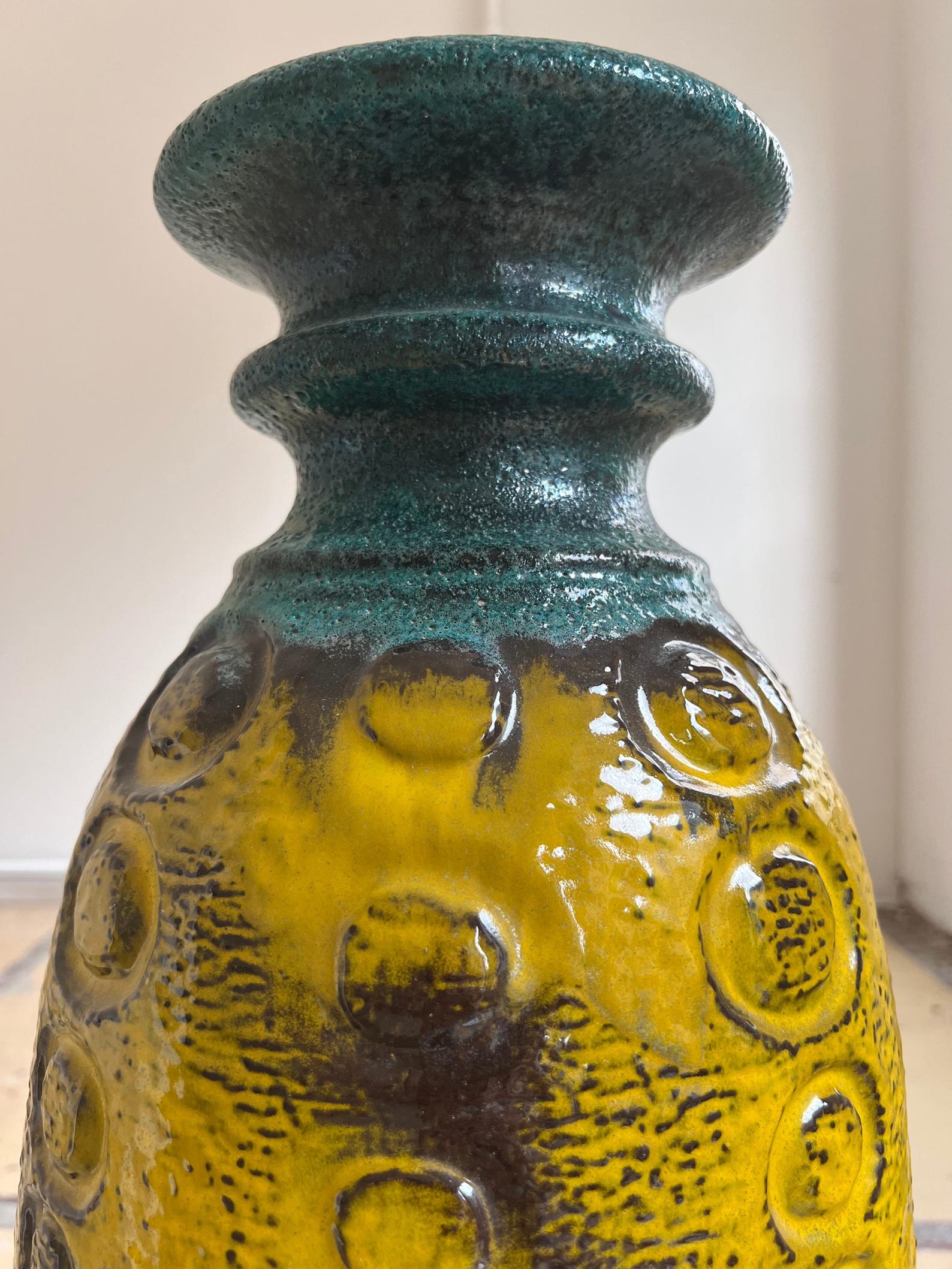 Yellow Fat Lava Floor Vase From Carstens Keramik - Etsy