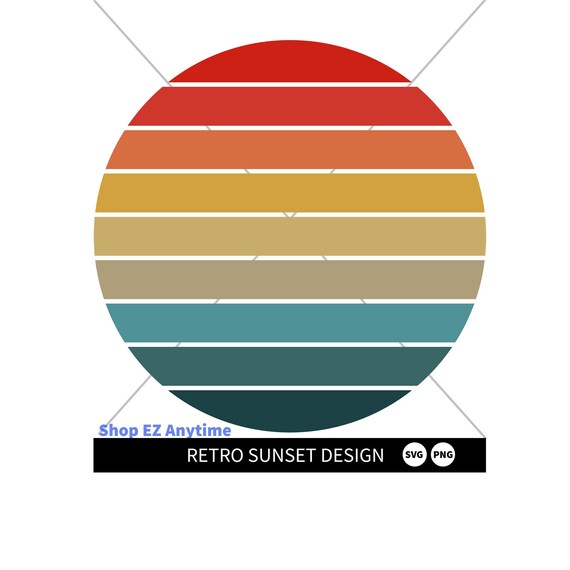 Retro Vintage Sunset Design / Retro Vintage Sunset PNG / Retro | Etsy