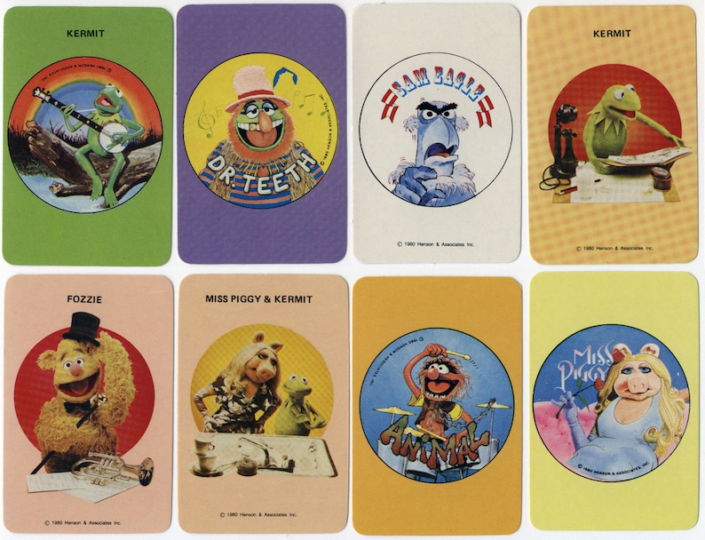 Vintage 1980s the Muppets Swap Cards: Kermit Frog, Miss Piggy, Gonzo ...