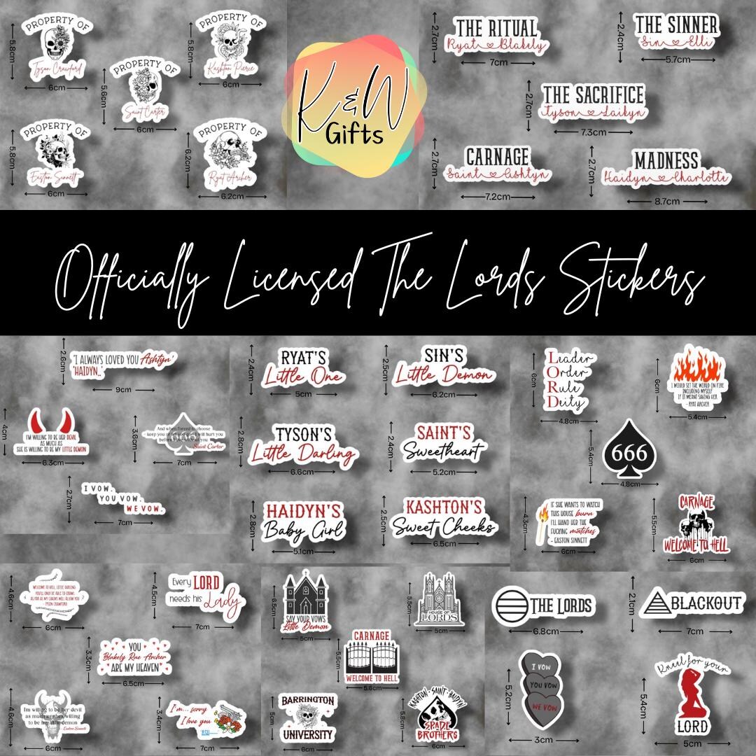 The Lords Series Stickers | OFFICIALLY LICENSED | Random | Shantel ...