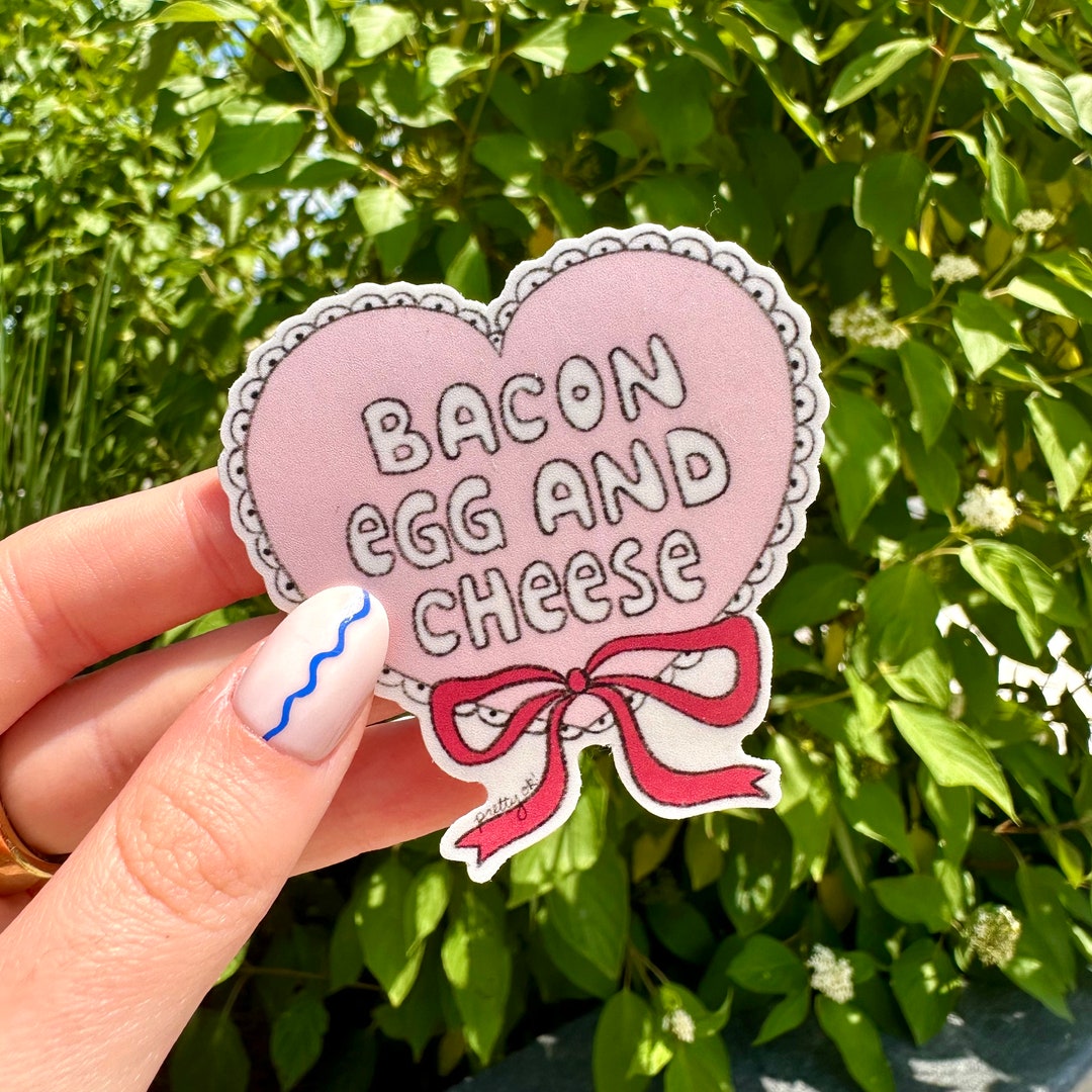 Bacon Egg and Cheese, Bagel Sticker, Foodie Stickers, Retro Style Vinyl ...