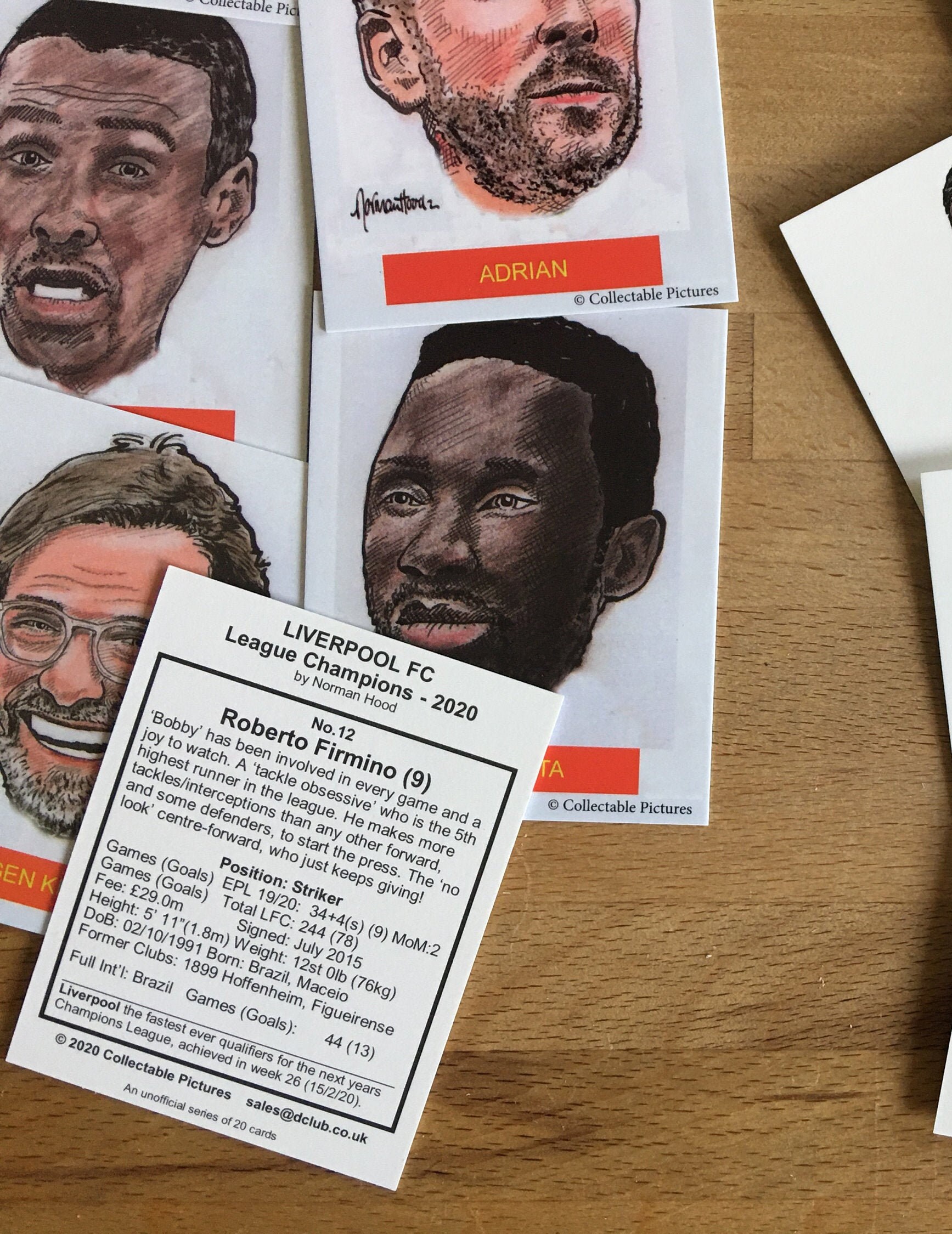 LIVERPOOL FC Trade Card Set 2020-league Champions-20 Card Set-limited ...