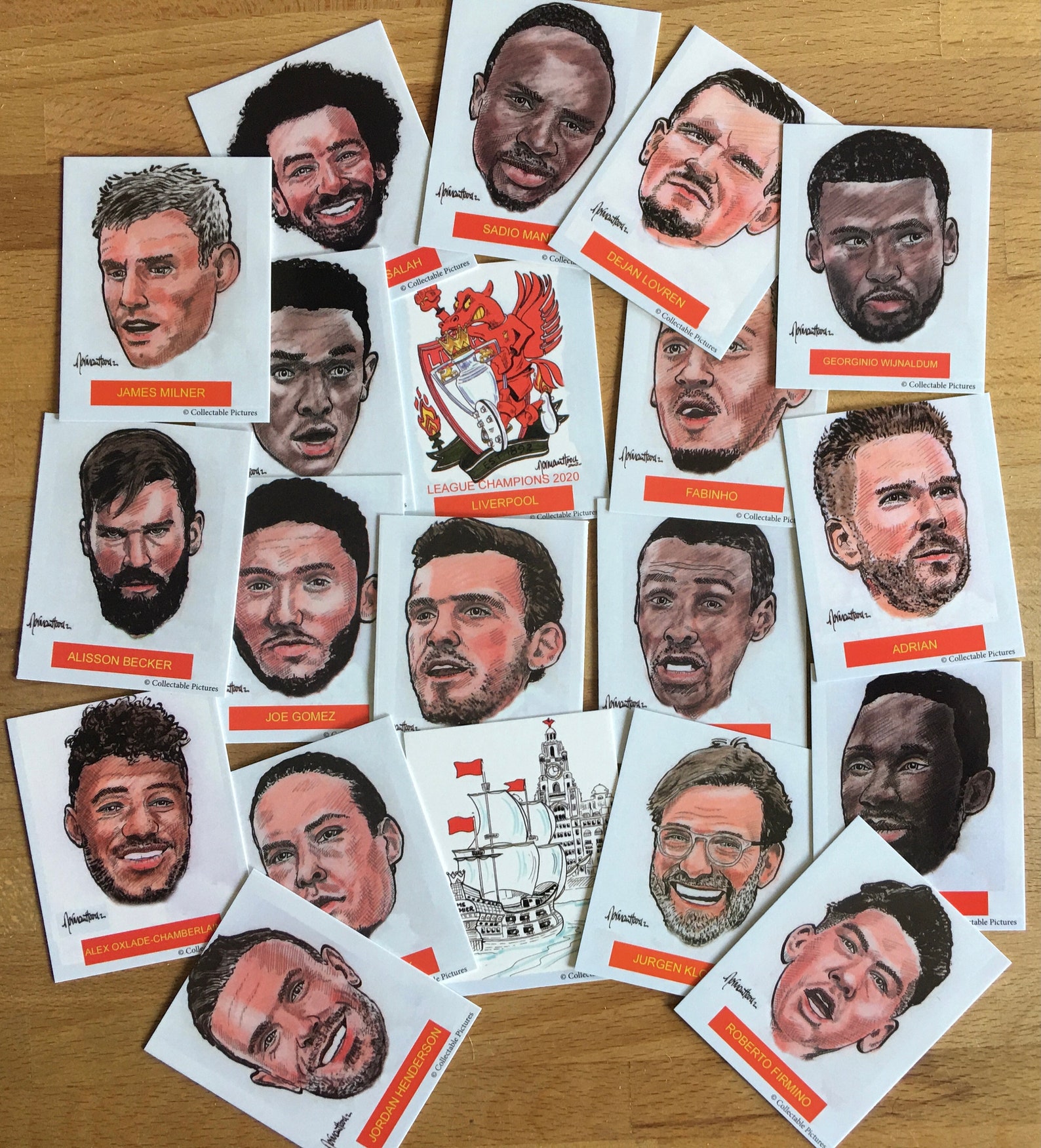 LIVERPOOL FC Trade Card Set 2020-league Champions-20 Card Set-limited ...