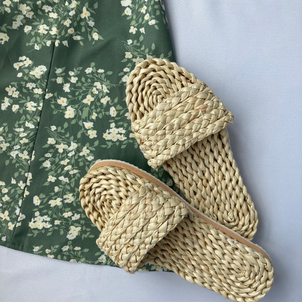 Straw Sandals - Etsy
