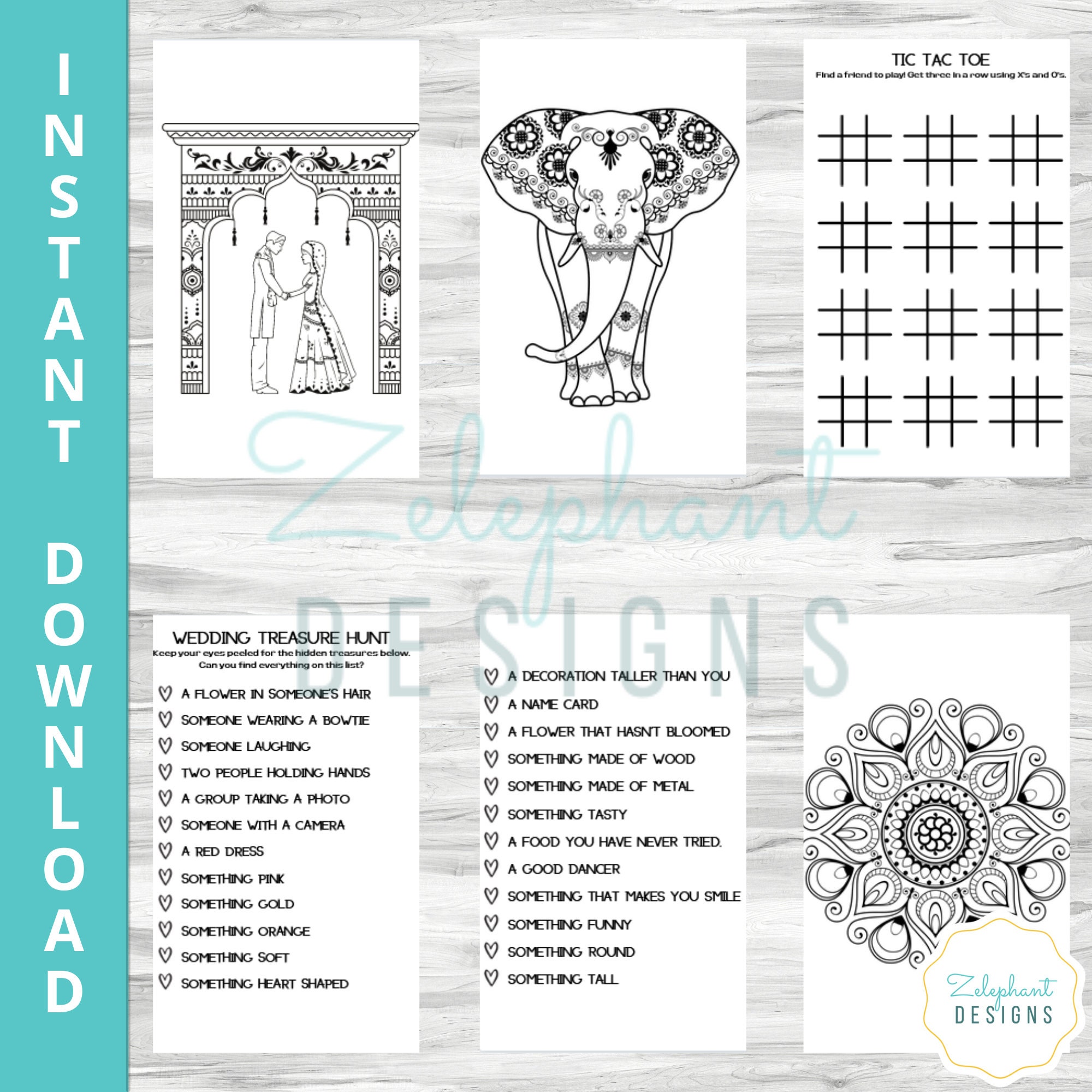 Indian Wedding Activity and Coloring Booklet - Etsy