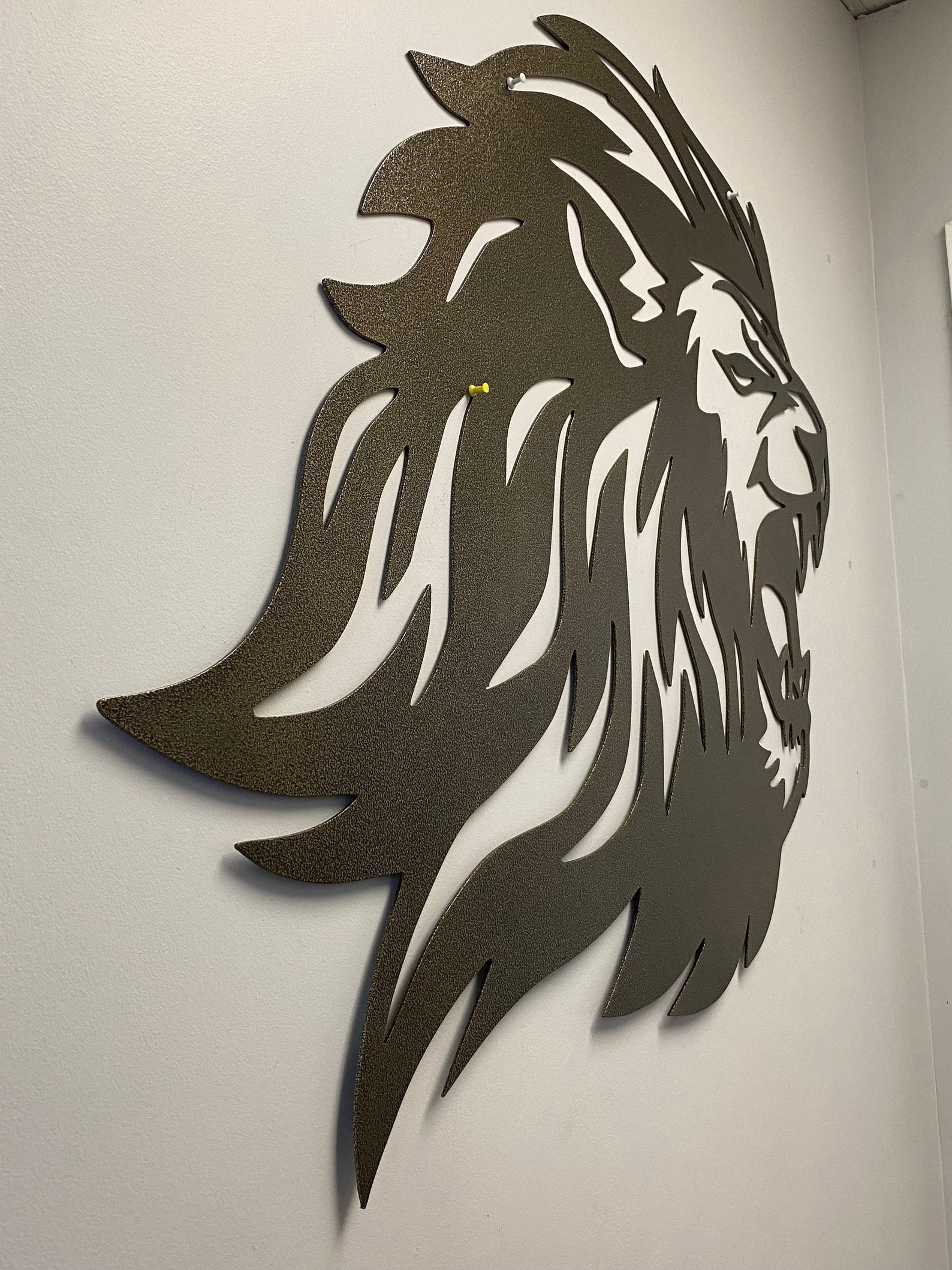 Roaring Lion, Metal Wall Art, Lion Head Decor, Lion Decor, Oversized ...
