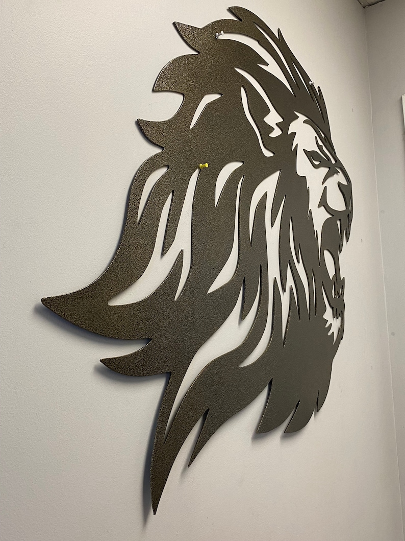 Roaring Lion, Metal Wall Art, Lion Head Decor, Lion Decor, Oversized ...