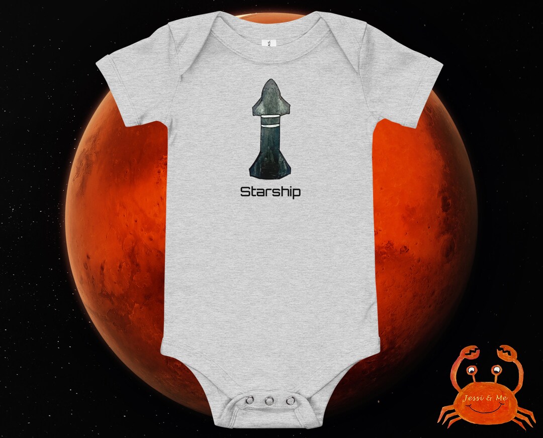 Baby One Piece Spacex Starship Bodysuit, Cute Spacex Starship Rocket ...