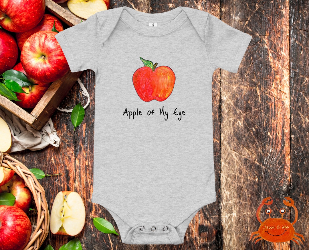Baby One Piece Apple Design Baby Bodysuit Apple Outfit Cute - Etsy