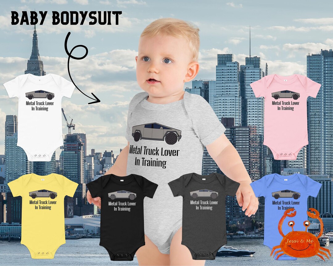 Baby One-piece Cybertruck Outfit, Tesla Cybertruck Lover in Training ...