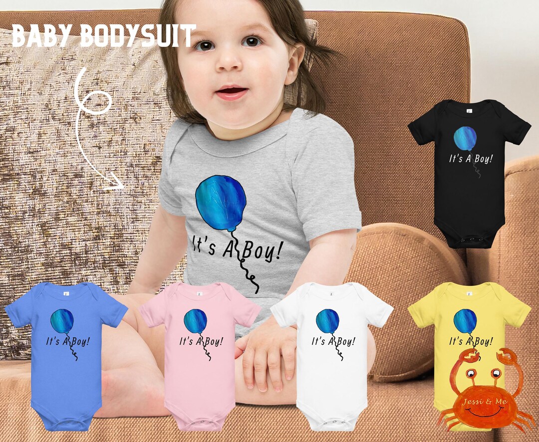 Baby One-piece It's A Boy Outfit, Cute Blue Balloon Baby Bodysuit, New ...