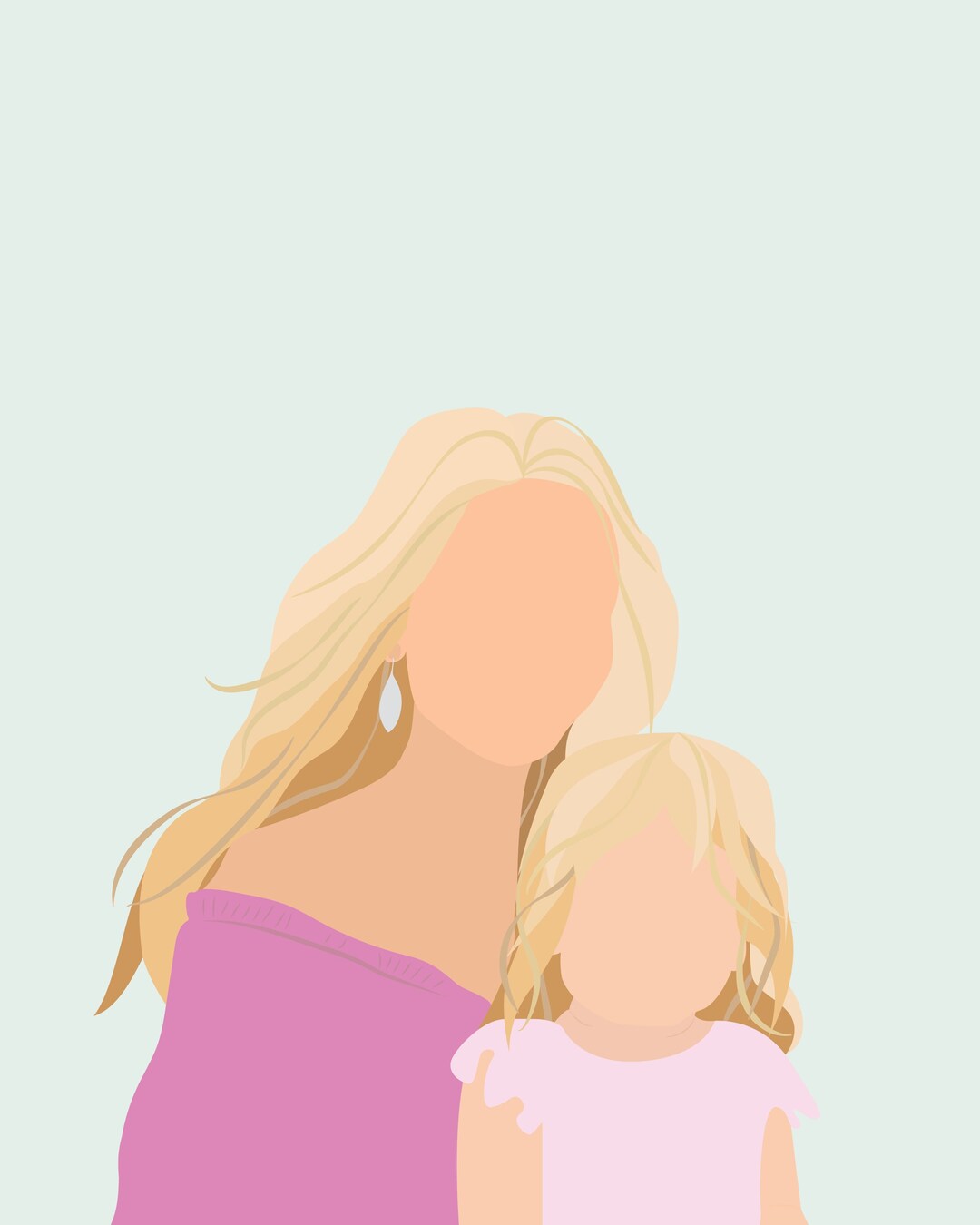 2 People Custom Modern Portrait - Digital Download - Etsy