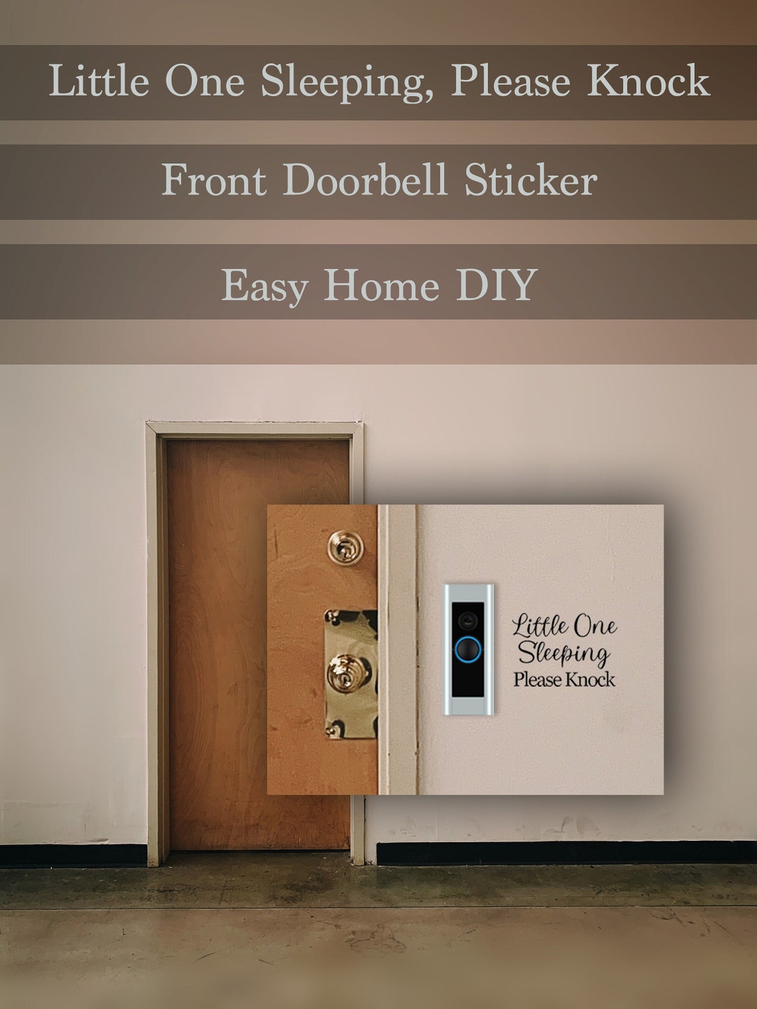 Little One Sleeping Doorbell Sticker | DIY Home Customization | Newborn ...