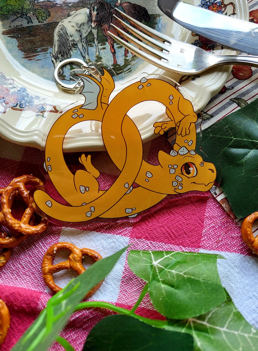 Alsace Pretzel Dragon Keyring Edition 10cm/4 - Etsy