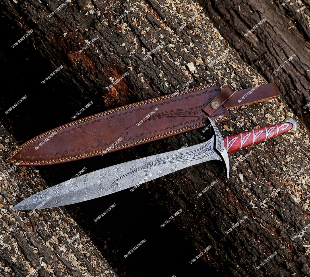 Eye-catching Damascus Steel Hobbit Sting Sword Replica From Lord of the ...