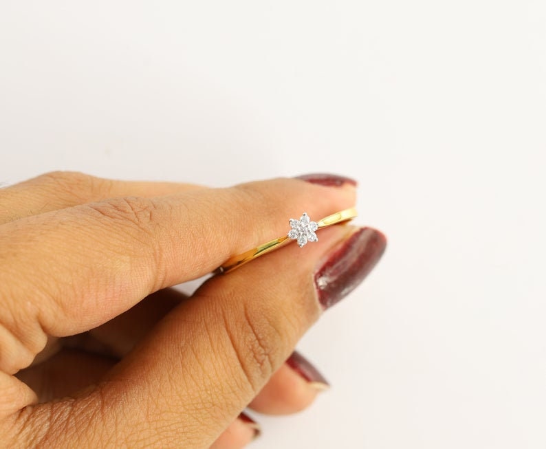 White Gold Promise Ring Elegant Brilliant Ring Modern Simple | Etsy