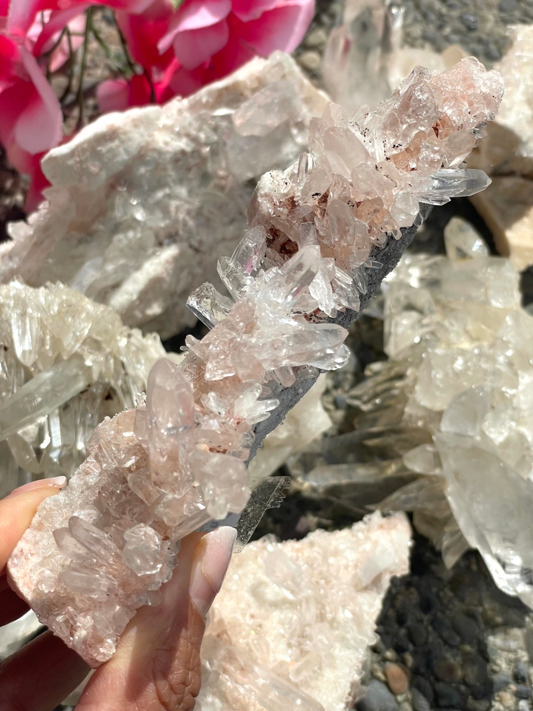 Rare Himalayan Quartz Clusters, Natural Crystals, Rare Pink Himalayan ...