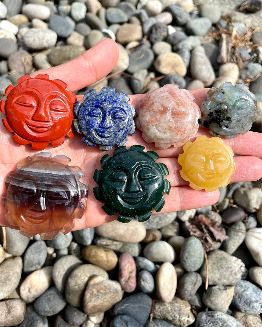 Crystals Smiling Sun Faces, Natural Crystals, Home Decor Gifts, Symbol ...