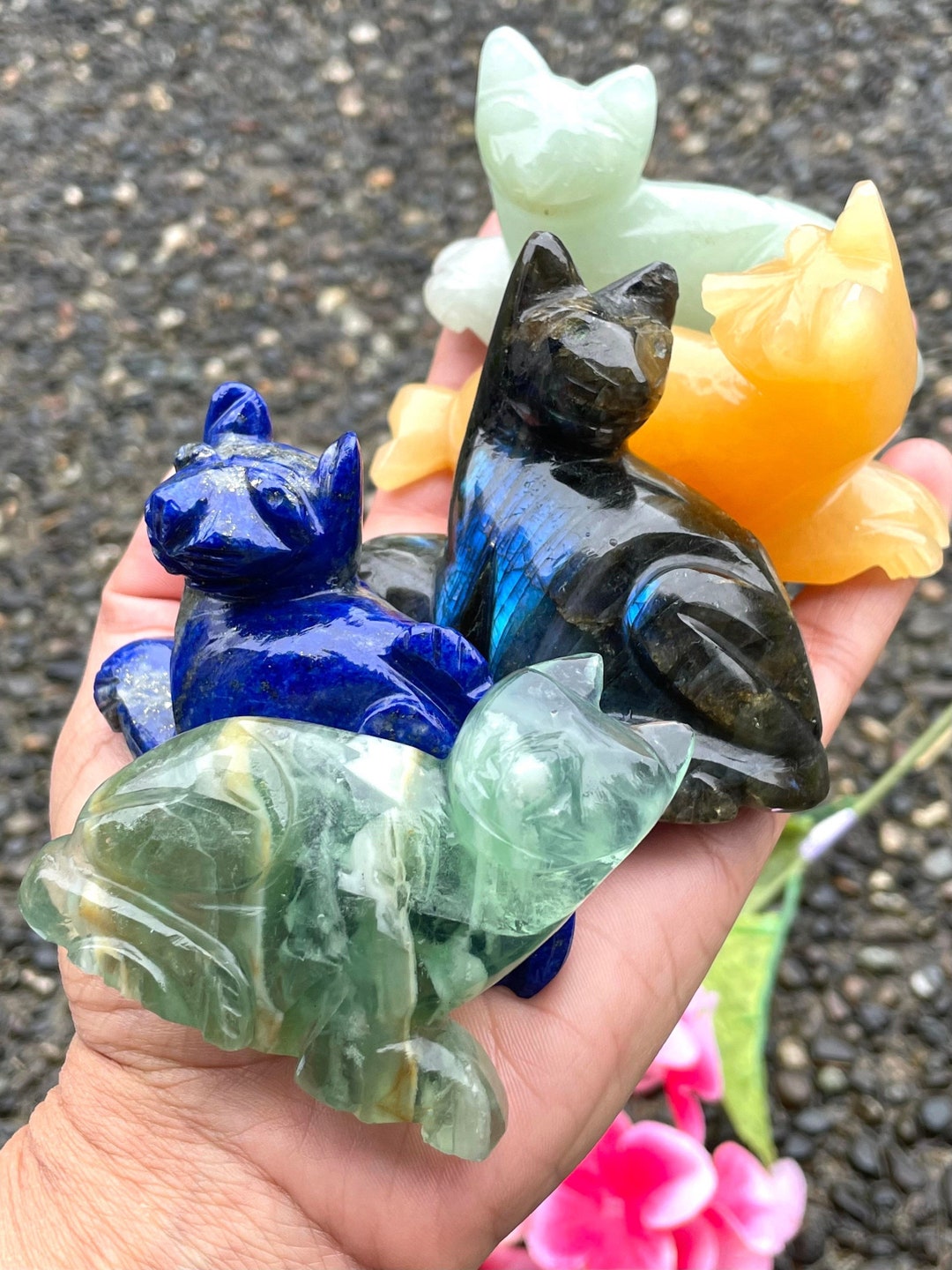 Magnificent Crystal Cats, Animal Totem, Home Decor Gifts, Natural ...