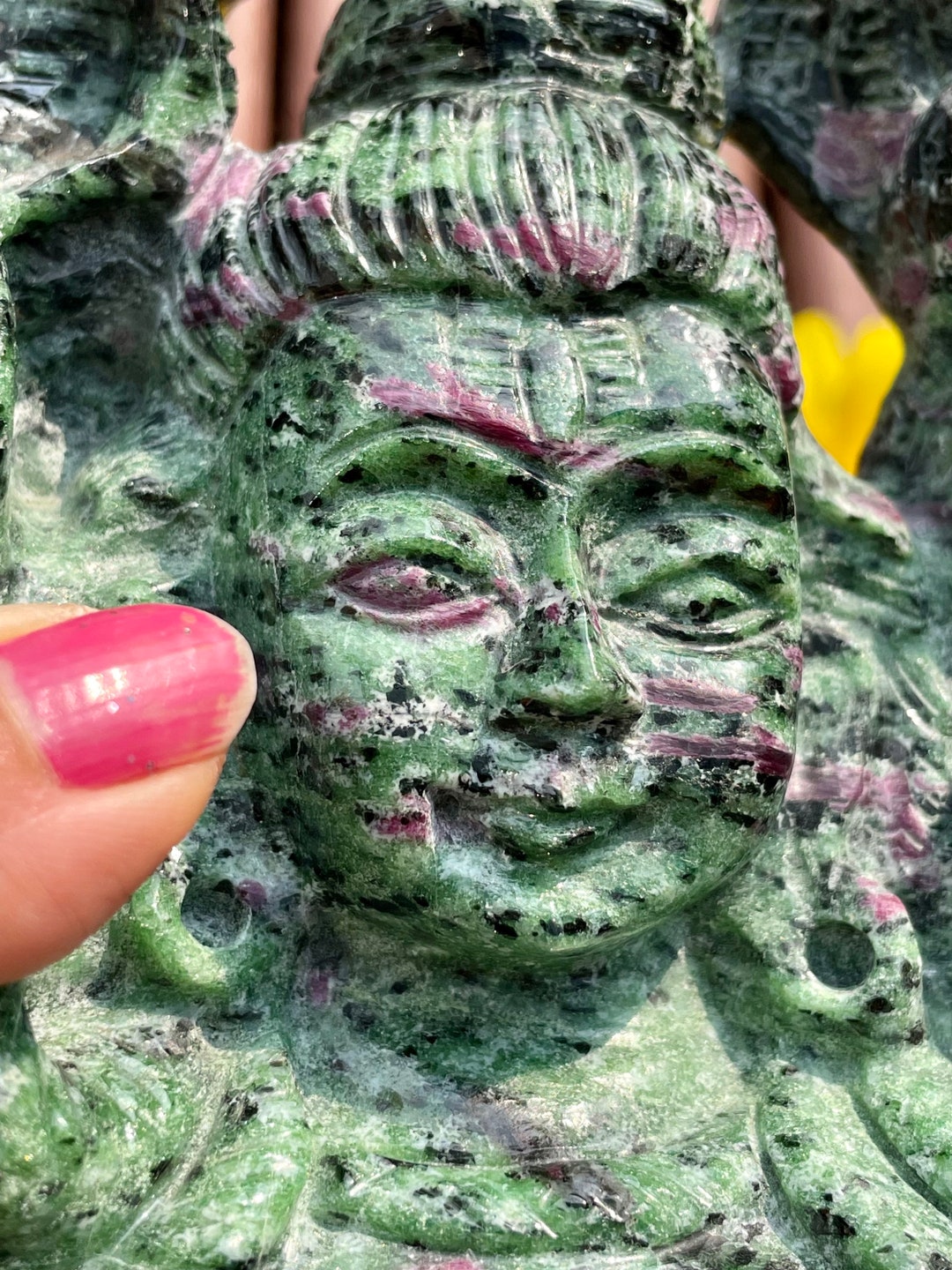 Ruby Zoisite Anyolite Shiva Carving, Natural Crystals, Spirituality Gifts, Heart & Base Chakra ...