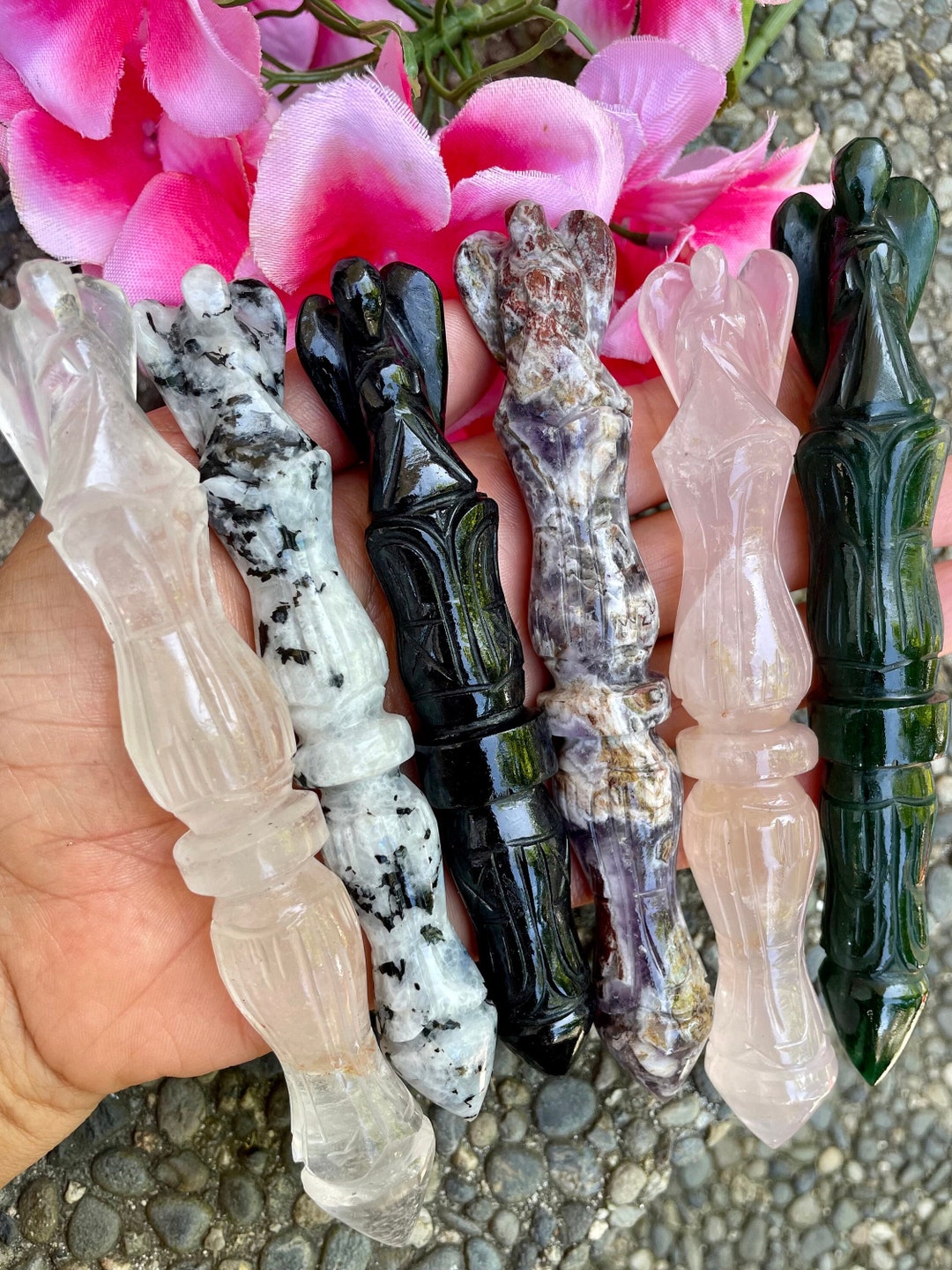 Crystal Angel Wands Skull Wands, Natural Crystals, Home Decor ...