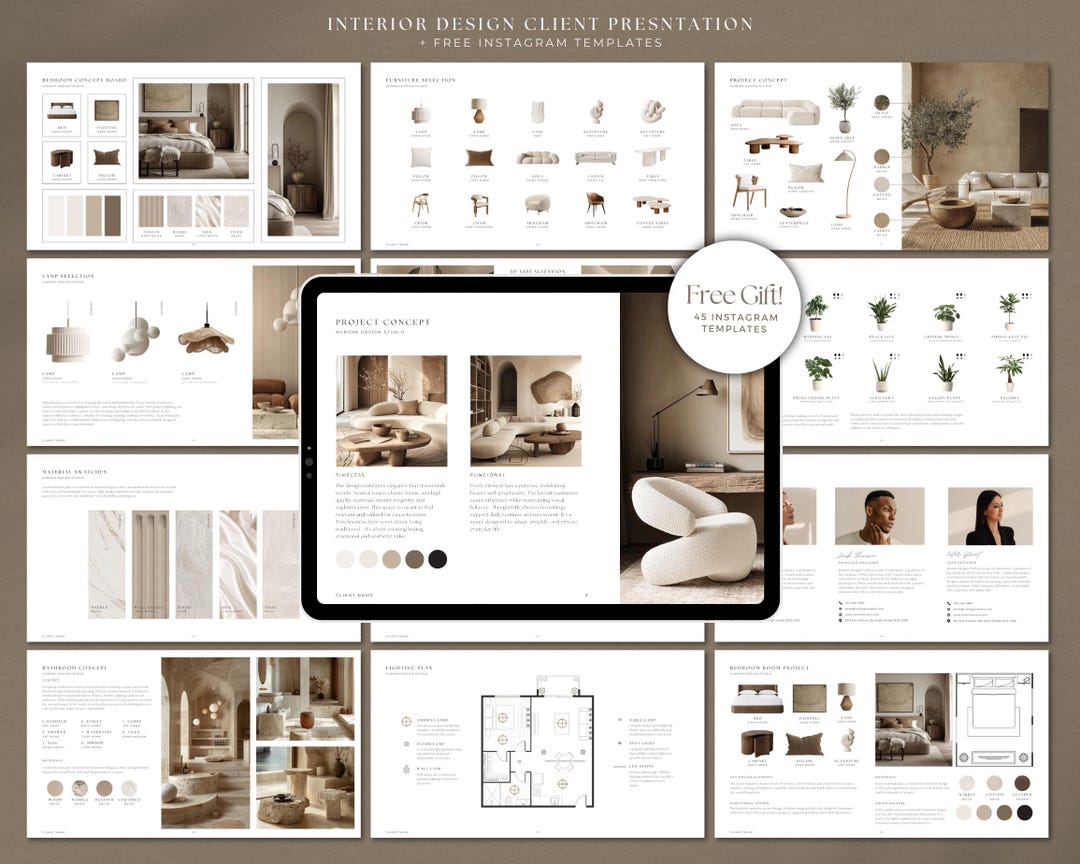 Interior Design Presentation Template / Client Presentation / Fully ...