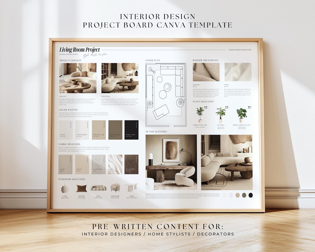 Interior Design Project Board Template / Moodboard Layout ...