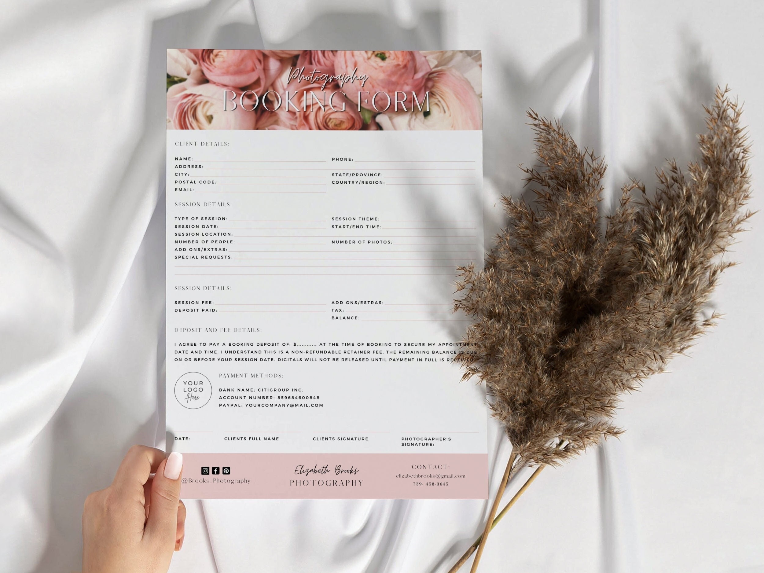 Client Booking Form / Photography Contract / Wedding - Etsy