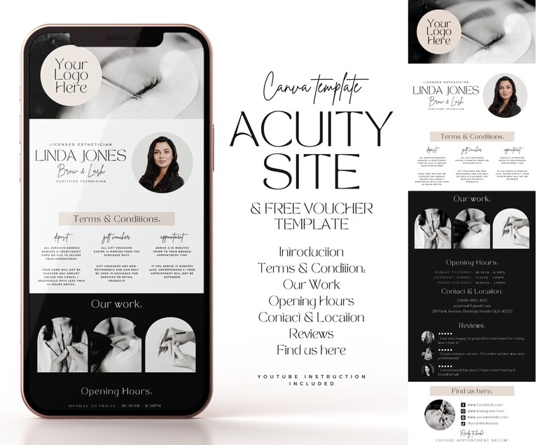 Booking Site Template / Acuity Scheduling Template / DIY Aacuity Site ...