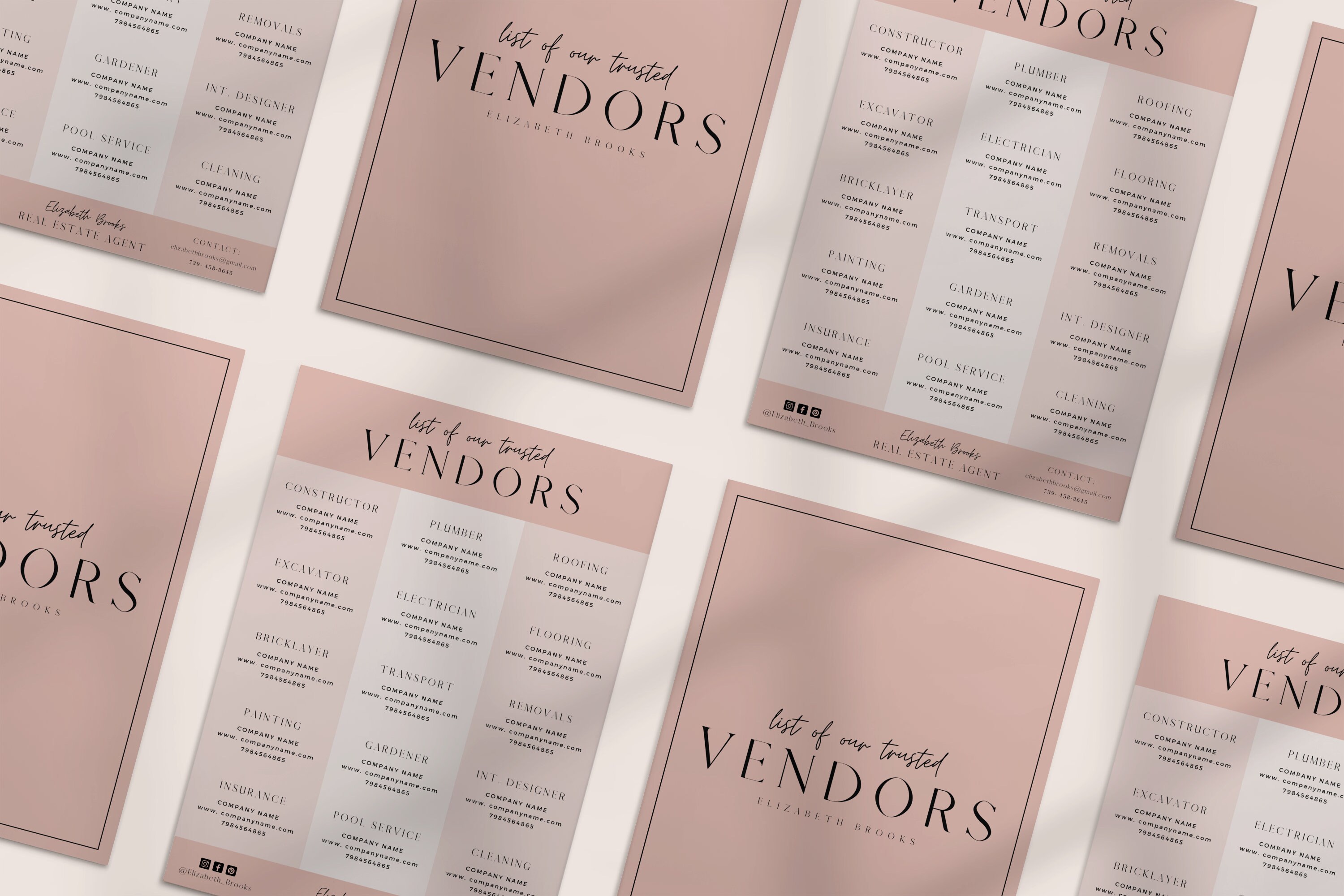 Vendor List Editable Template Real Estate Marketing Trusted | Etsy