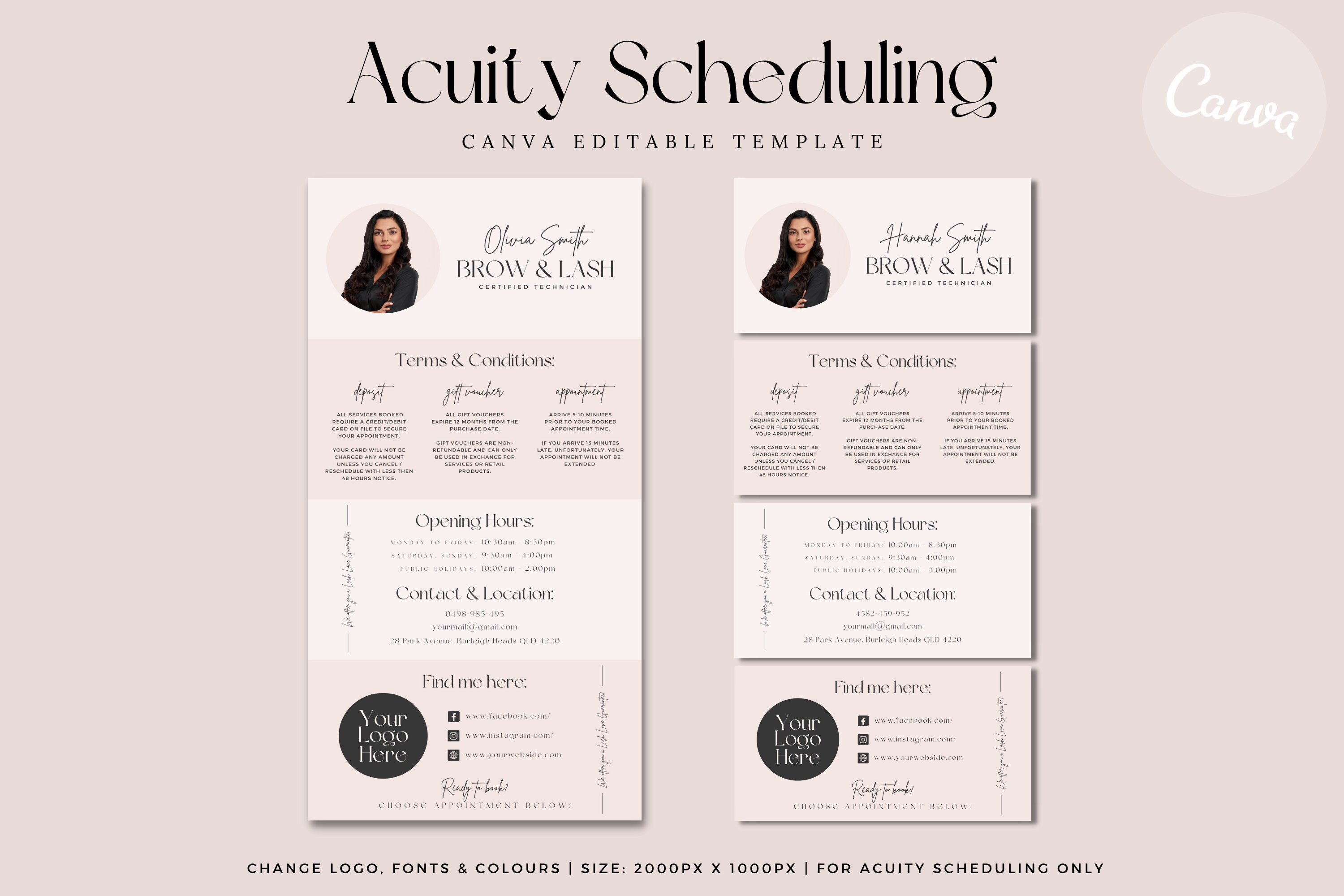 Acuity Scheduling Template / DIY Acuity Site Canva Template / - Etsy