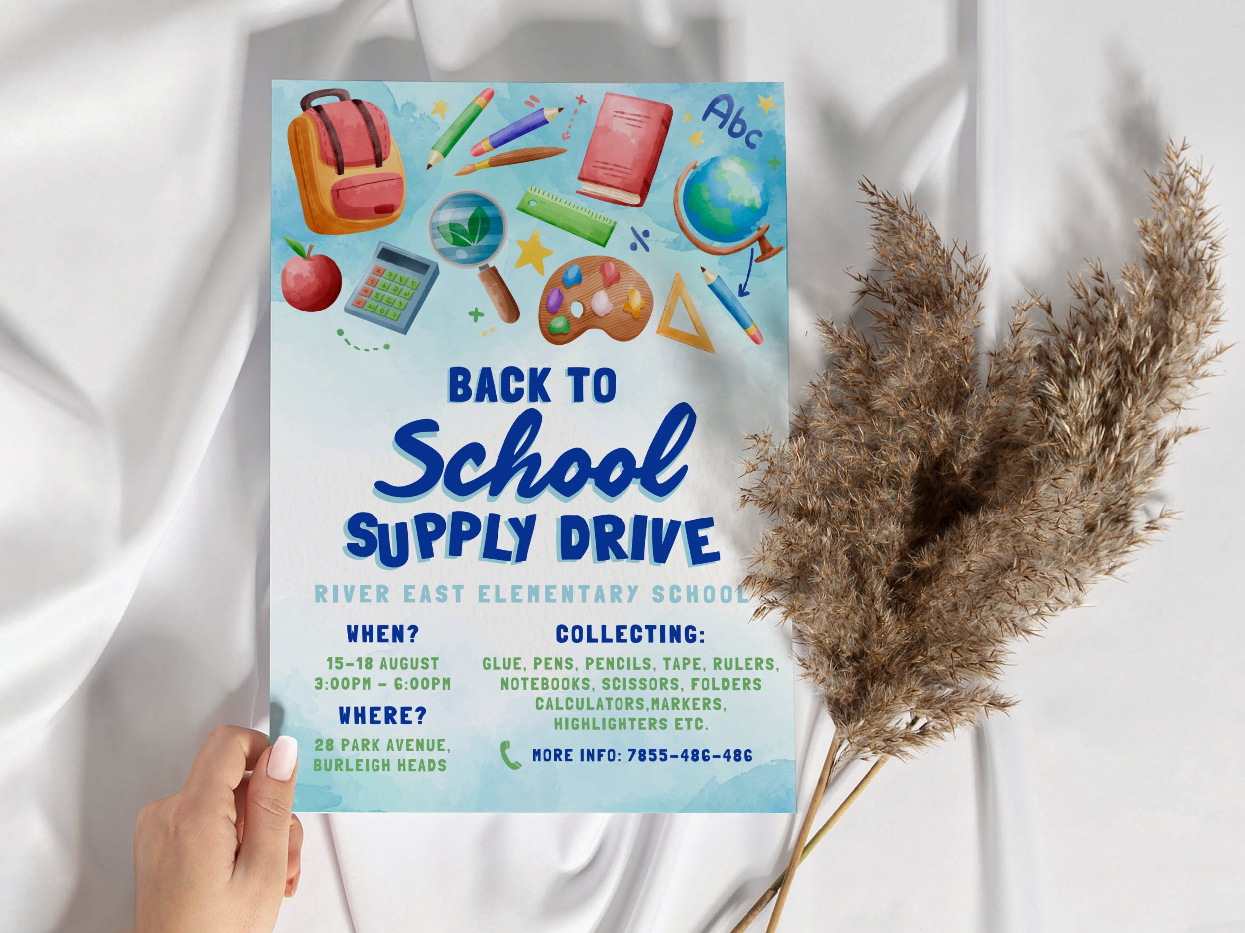 Back to School Flyer / Canva Template / School Supply Drive / - Etsy ...