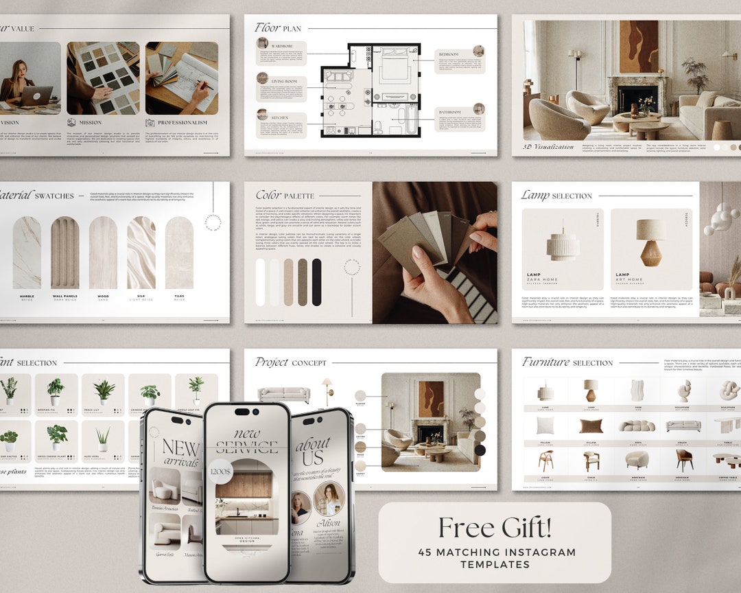 Interior Design Presentation Template / Client Presentation / Canva ...