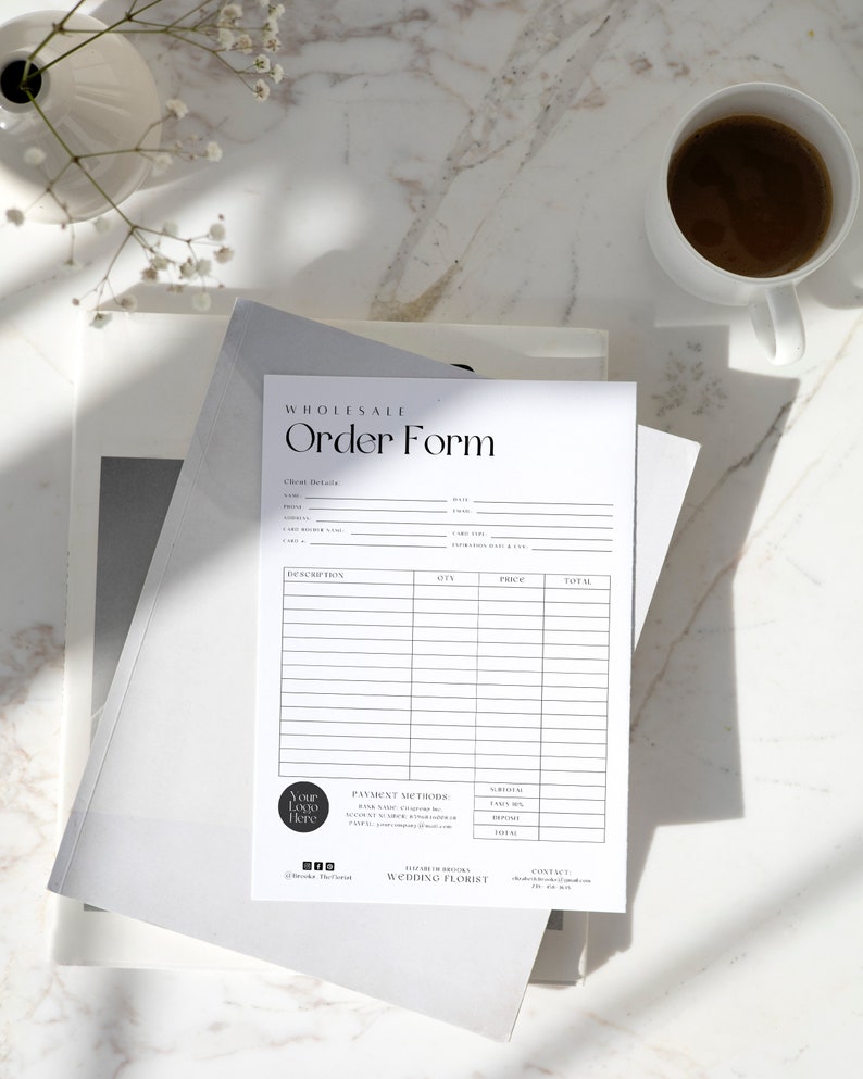 Wholesale Order Form Template / Canva Order Forms / Editable - Etsy