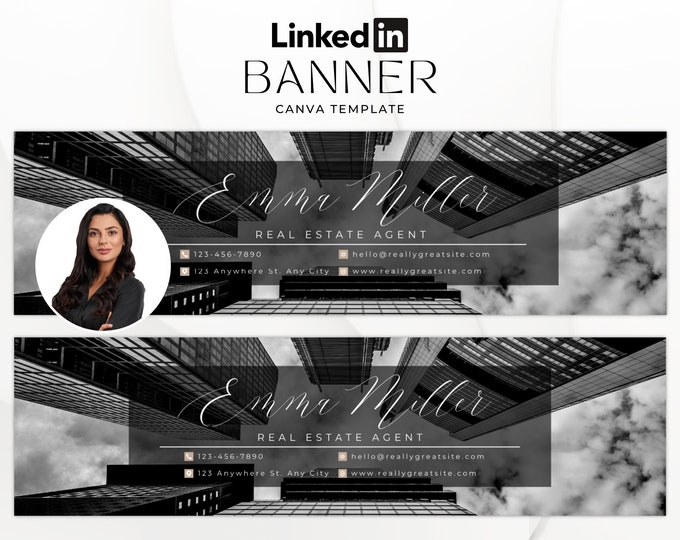 Linkedin Banner / DIY Canva Template / Professional Linkedin Background ...
