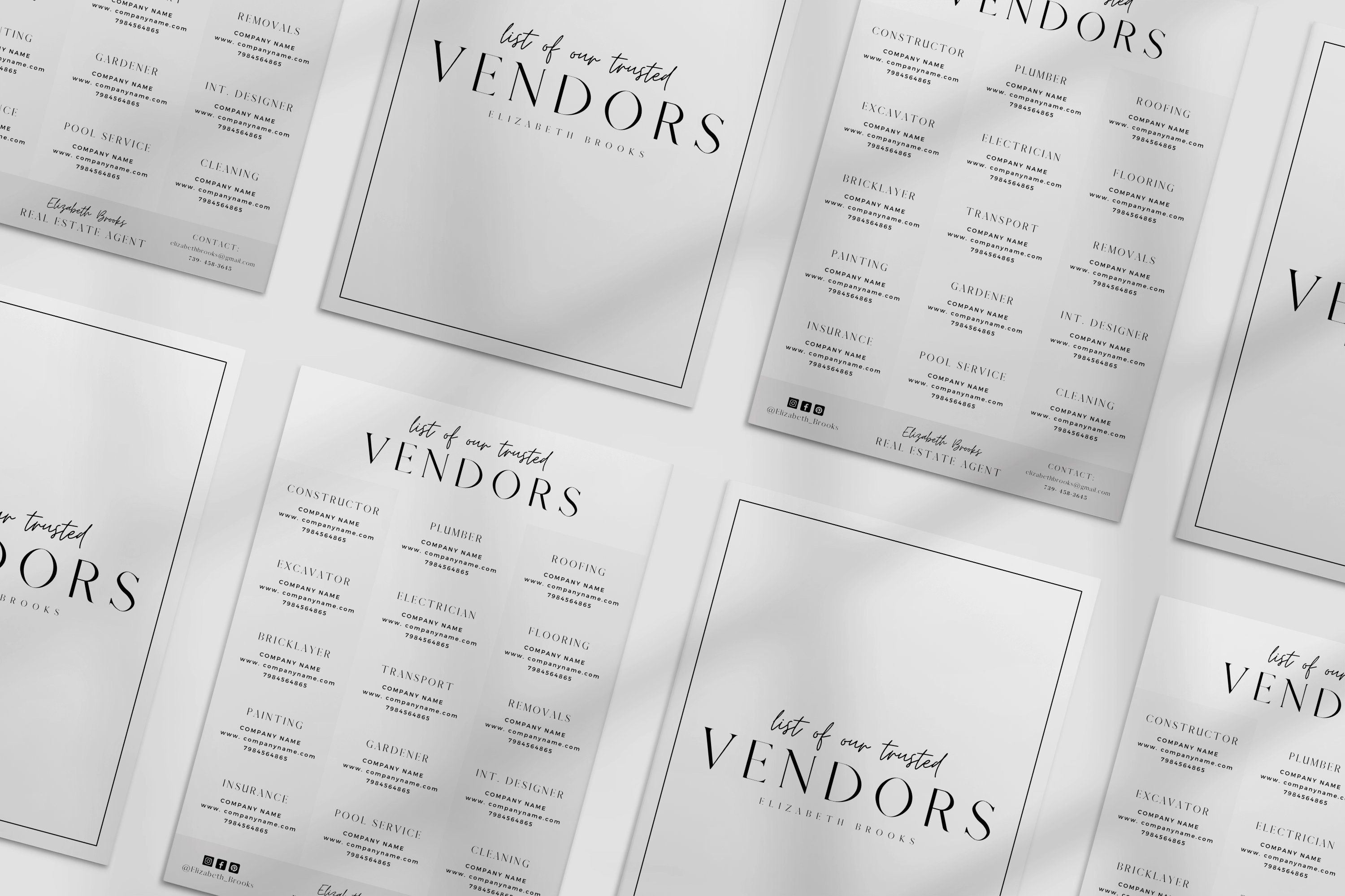 Vendor List, Editable Template, Real Estate Marketing, Trusted Vendors ...