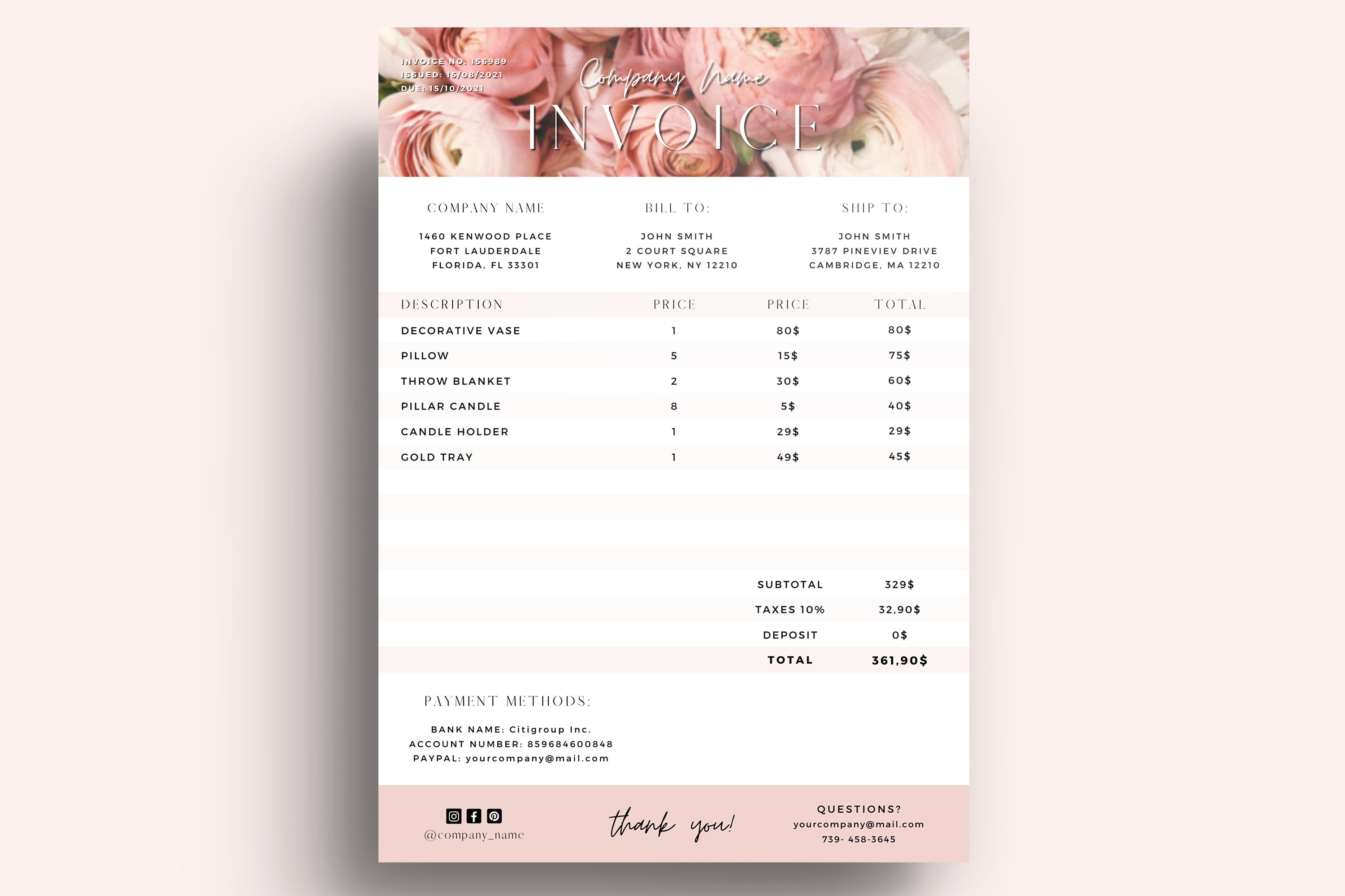 Sample Invoice Form For Weddings Italian Invoice Template