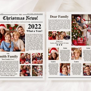 Christmas Newsletter Bundle / Canva Templates / Family Year in Review ...