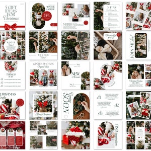 Christmas Instagram Post Templates / Holiday Social Media Templates ...