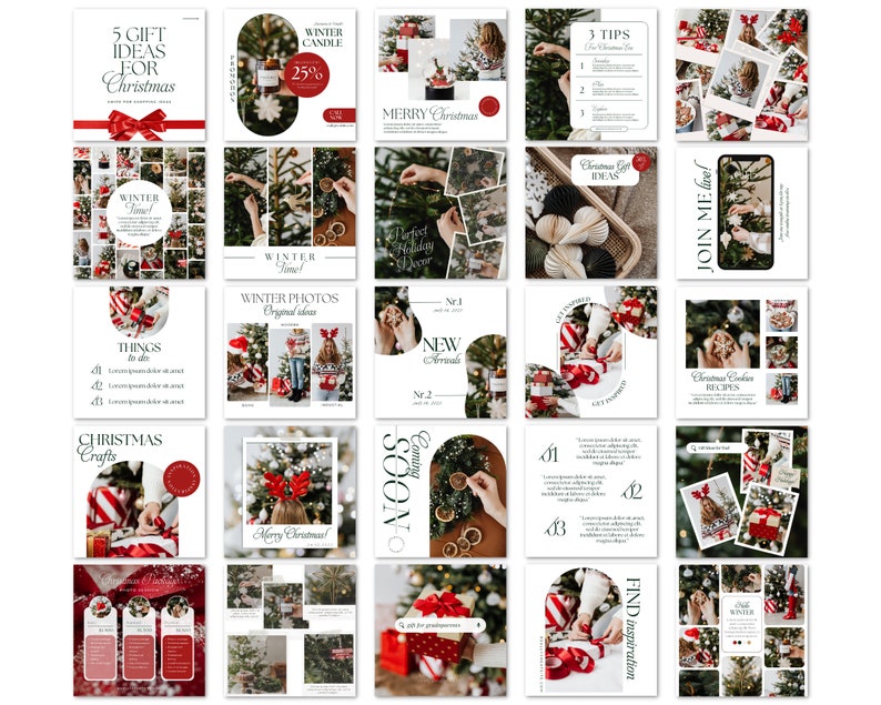 Christmas Instagram Post Templates / Holiday Social Media Templates ...