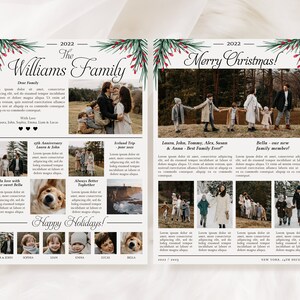Christmas Newsletter Bundle / Canva Templates / Family Year in Review ...