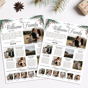 Year in Review Christmas Card Template, Christmas Newsletter Template ...