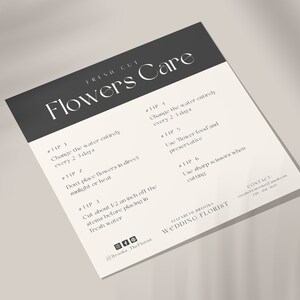 Fresh Cut Flowers Care, Florist Care Instructions Canva Template ...