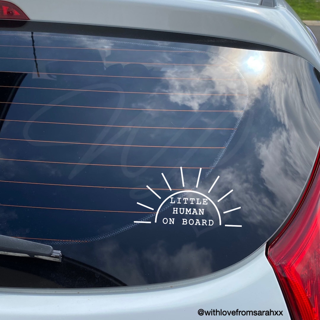 LITTLE HUMANS / HUMAN on Board Sun Car Decal Sticker Accessory | Bumper ...