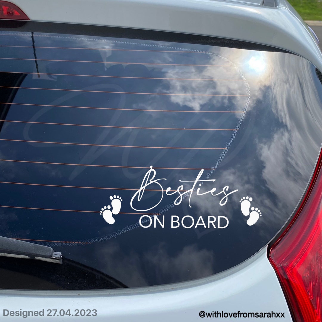 BESTIES ON BOARD Twins Siblings Baby Feet Toddler Babies Car Decal ...