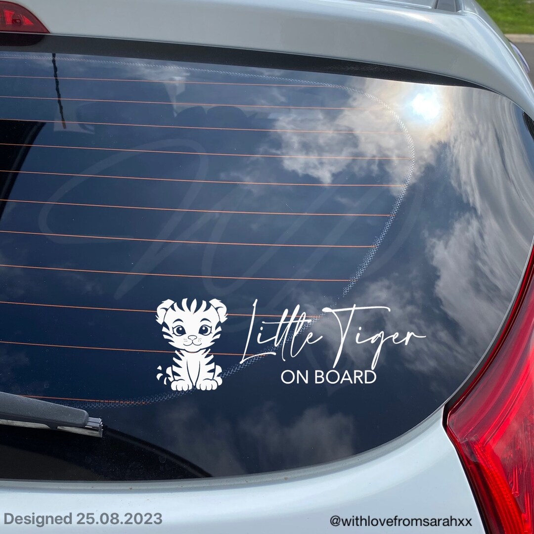 Large BABY LITTLE TIGER on Board Jungle Safari Love Animal Cute Car ...